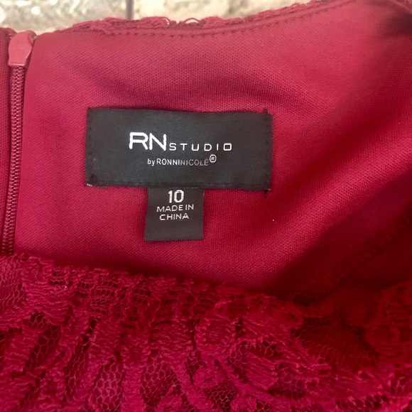 Ronni Nicole | Dresses | Rn Studio By Ronnie Nicole Burgundy Lace Dress ...